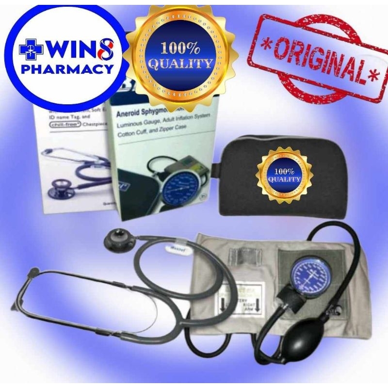 Baxtel BP set Aneroid Sphygmomanometer and Double Head Stethoscope ...