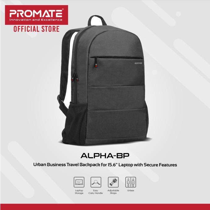Promate Alpha-BP Durable Anti-Theft 15.6 Inches Laptop Backpack with ...