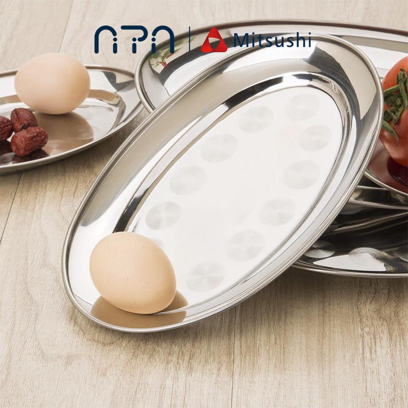 Nipiin Oval Plate 304 Stainless Steel Dinner Dish Metal Plates ...
