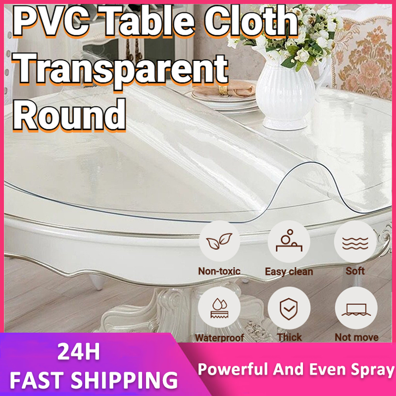 1.5mm Table Cloth Cover Round Table Transparent Table Cloth Cover Round ...