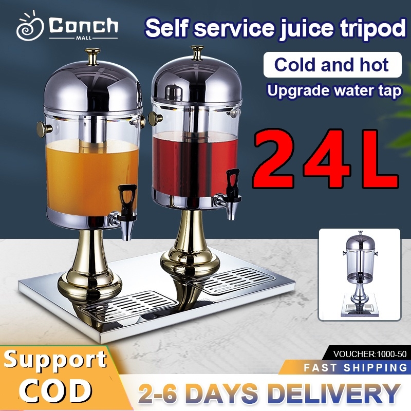 24L juice dispenser with stand with Ice Chamber Juice bucket Stainless ...