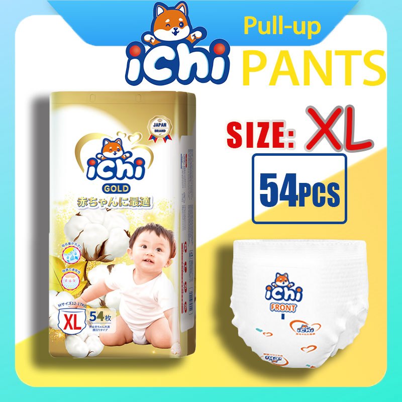 ICHI Diaper for Baby Pull Up pants GOLD Pants 50pcs M/L/XL/XXL 4 Size Disposable Diapers ...