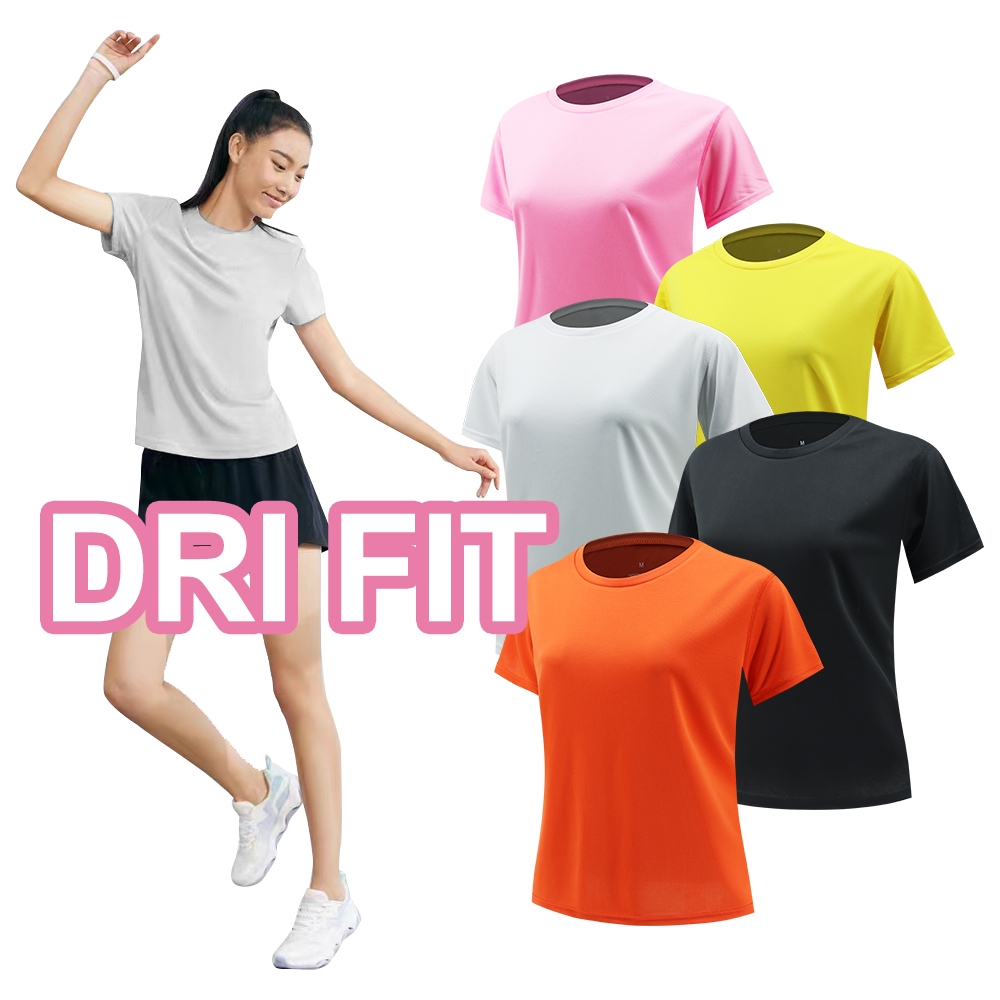 Dri fit T-shirts For Women UNISEX Plain Round Neck gym tshirt Basic ...