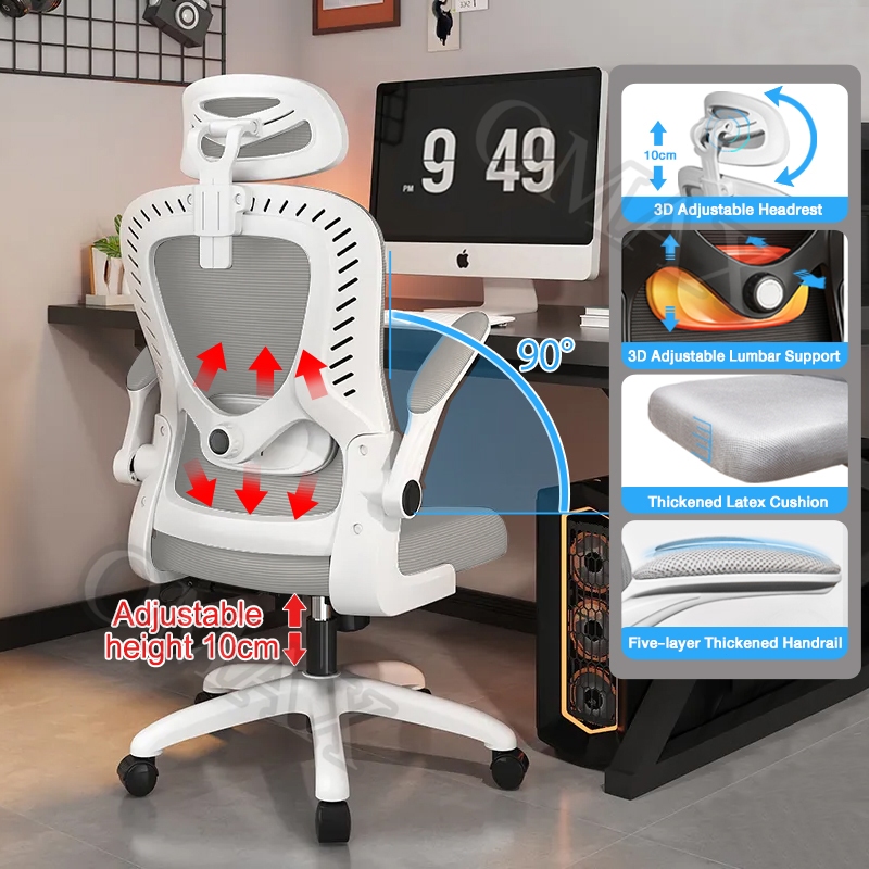 Ergonomics Chair High Back Mesh Office Desk Computer stool with Massage ...