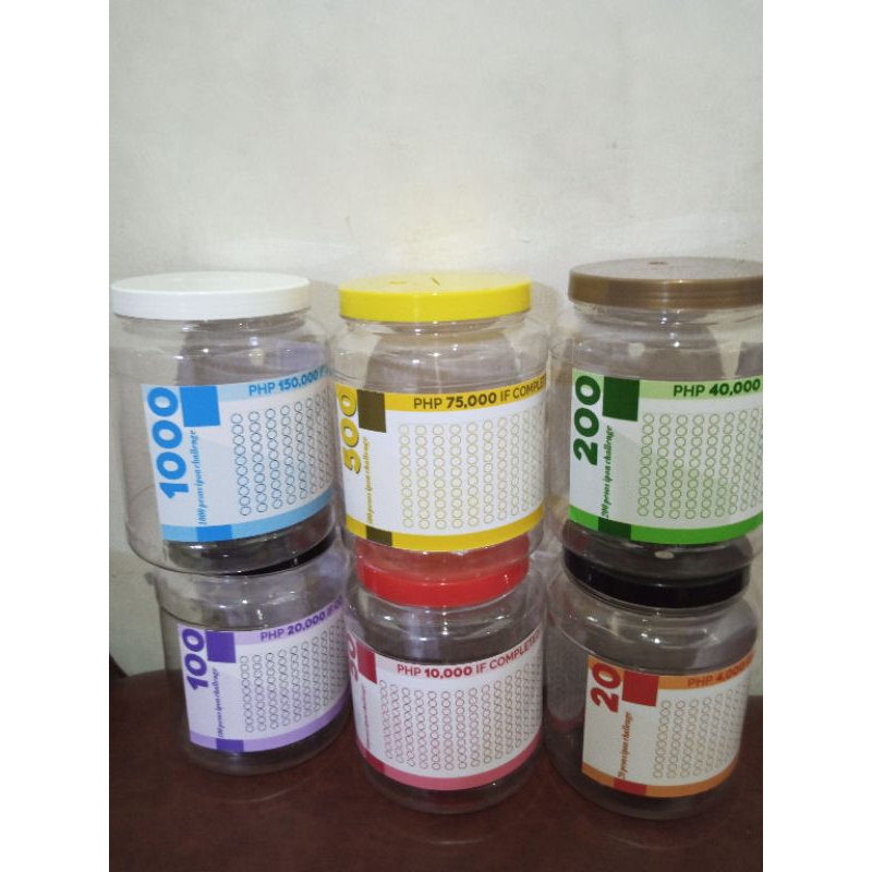 MINI TRANSPARENT PLASTIC JAR ALKANSYA IPON CHALLENGE (PAPER BILLS)PHP75 ...