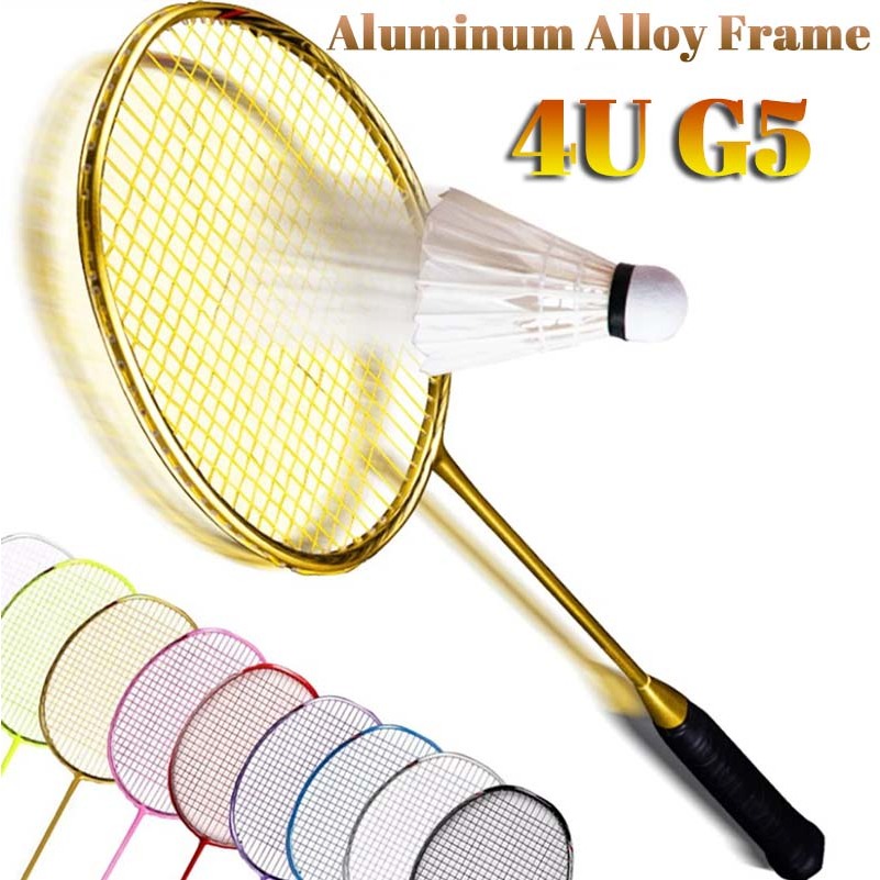 4U G5 24lbs Badminton Racket Training Single Carbon Firber Rod Aluminum ...