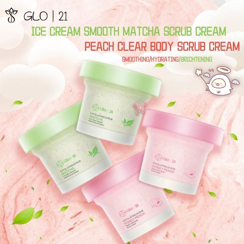 -GLO21- Exfoliatinge Scrub Cream Smoothing Hydrating Brightening （200g ...