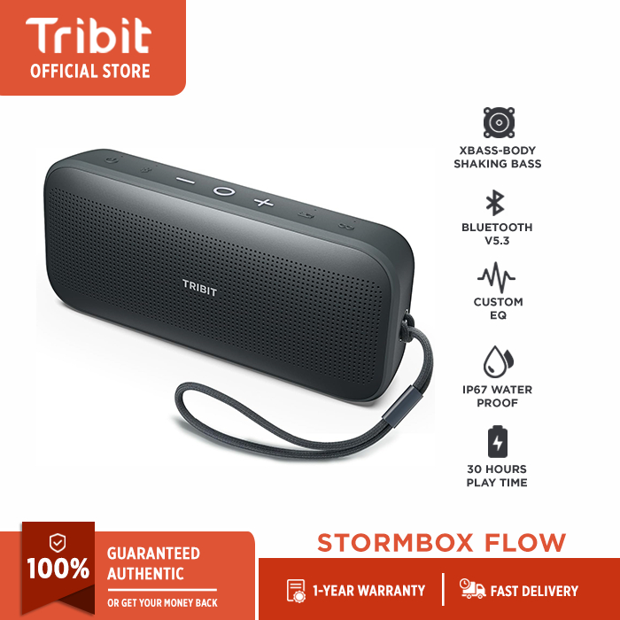 Tribit StormBox Flow Bluetooth Speaker, Portable Speaker with XBass, 30H Playtime Wireless ...
