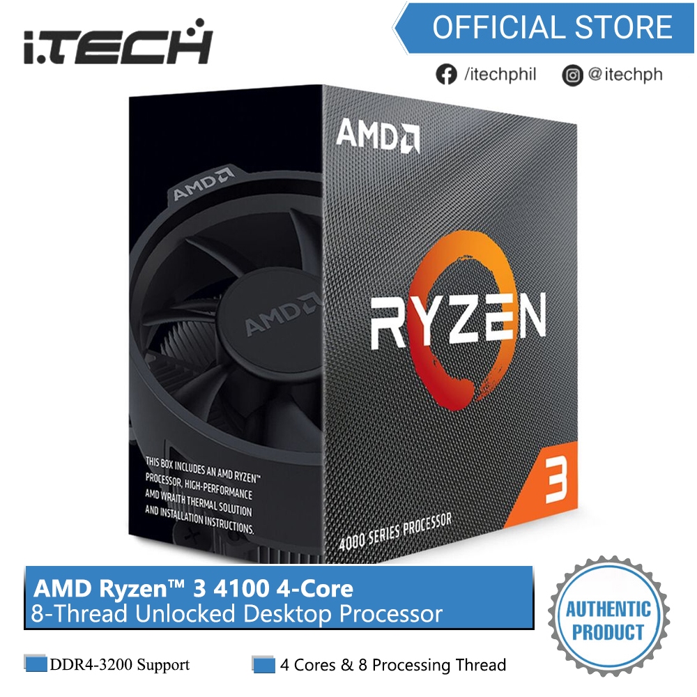 AMD Ryzen™ 3 4100 4-Core, 8-Thread Unlocked Desktop Processor | Shopee ...