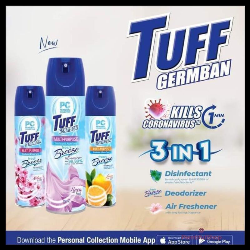 PC Tuff Germban Multi-purpose Disinfectant Spray 250ml (Personal ...