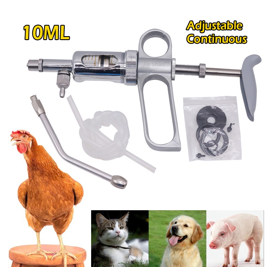 10ml Automatic Adjustable Continuous Veterinary Syringe Injector Tools ...