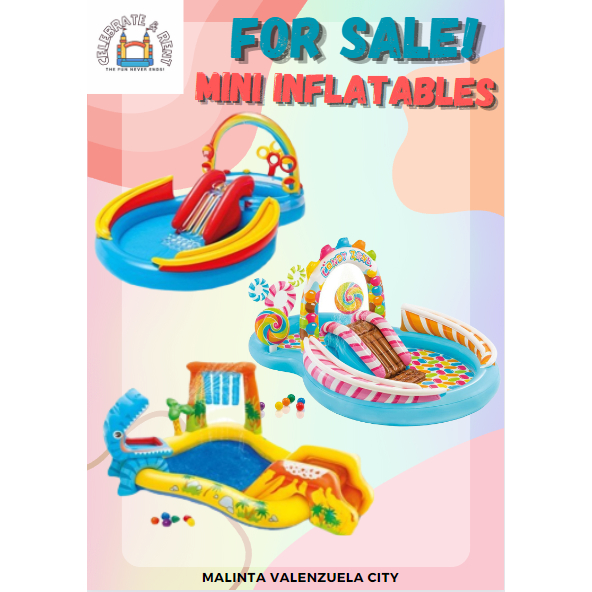 1pc Mini Inflatable Pool with Slide ball kids Children Bouncy castle ...