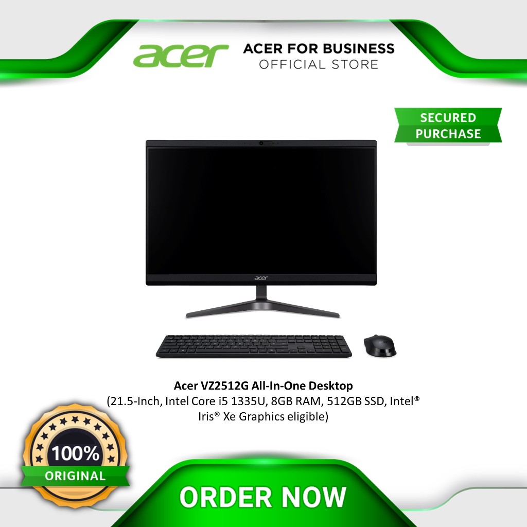 Acer VZ2512G All In One Desktop 21.5 Inch Intel Core i5 8GB RAM 512GB ...