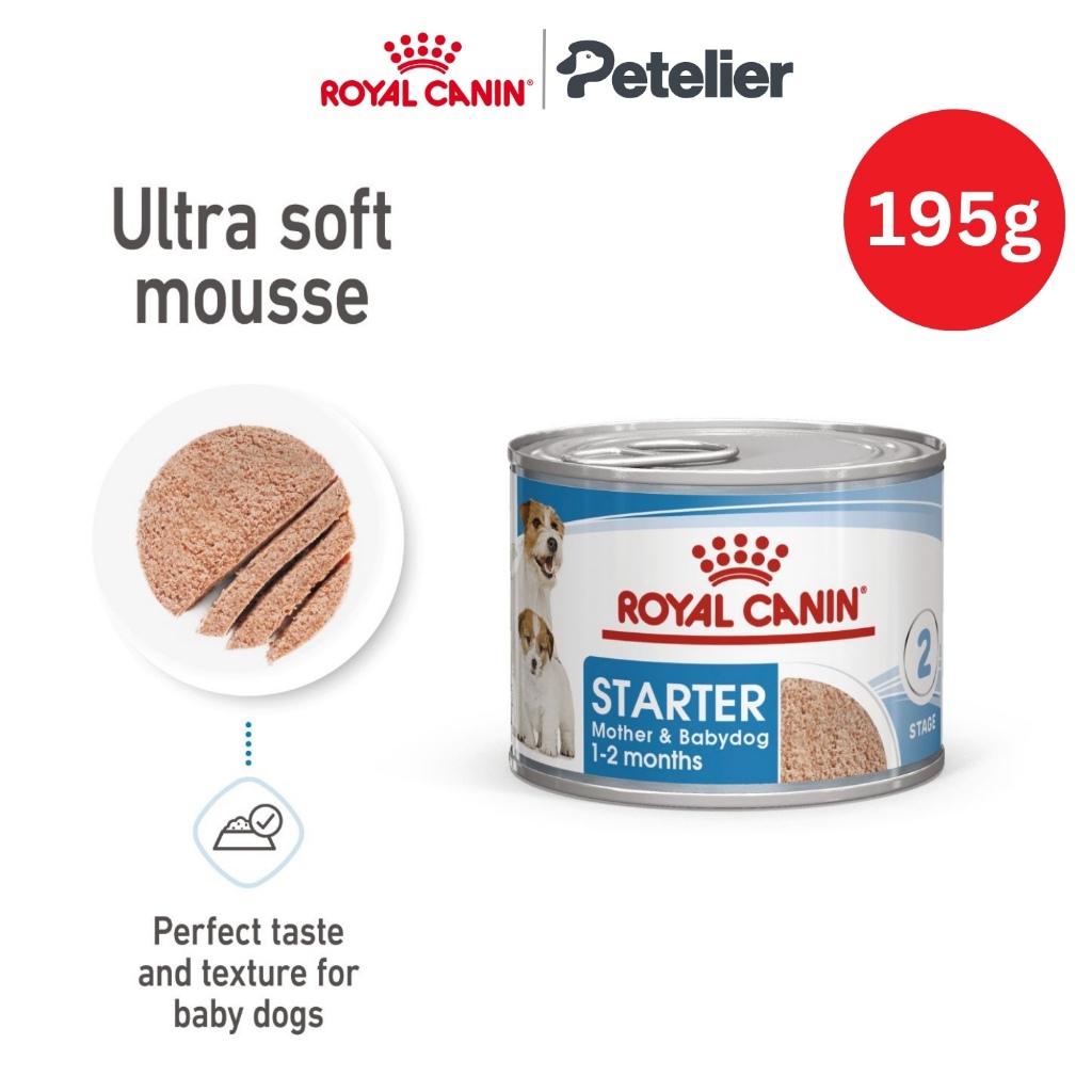 Royal Canin Starter Mousse Mother & Babydog 195g Can Wet Dog Food - Size Health Nutrition ...