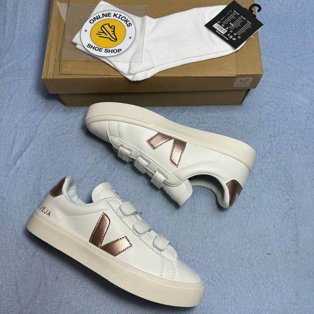 VEJA rose gold with FREE socks and paper bag | Shopee Philippines