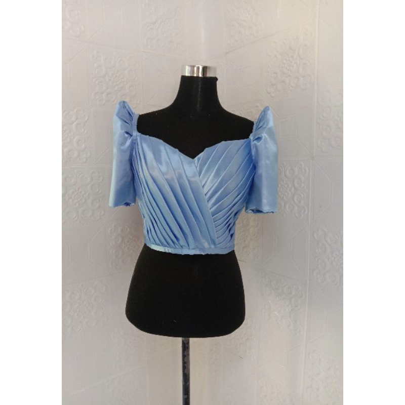 Filipiniana top pleated | Shopee Philippines