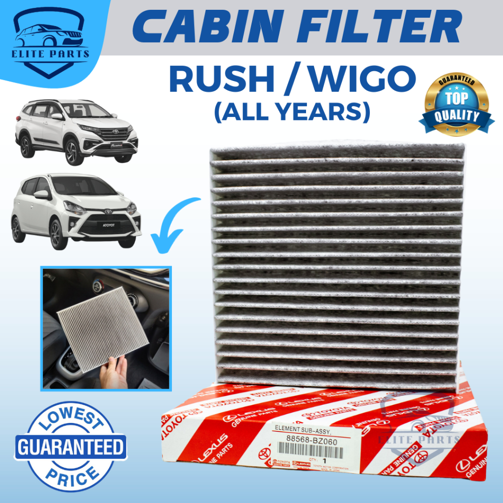 CABIN FILTER TOYOTA Rush (All Years) / Wigo (All Years) - (CHARCOAL ...
