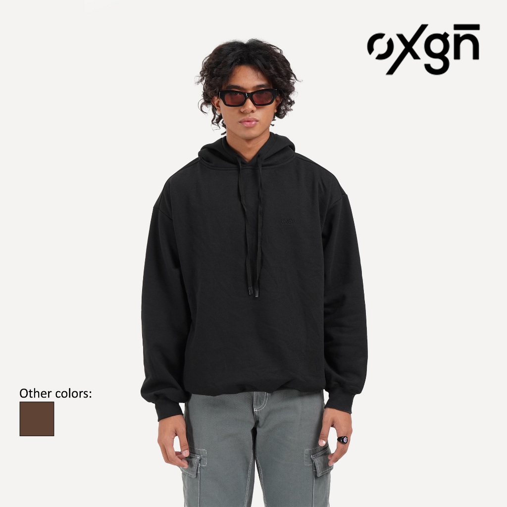 OXGN Premium Threads Embossed Embroidered Hoodie For Men (Black/Brown ...
