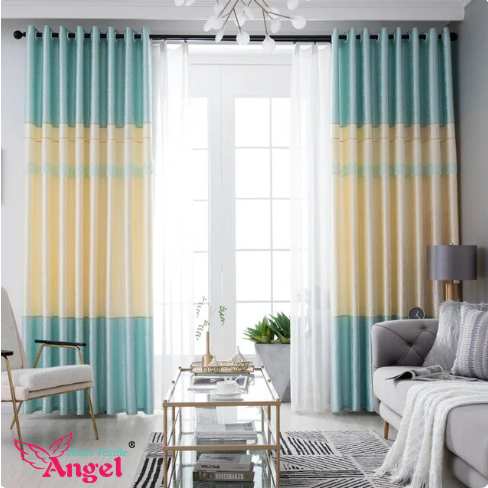 Angel blue Modern Simplicity Design Stripe Pattern Curtain 135x220cm ...
