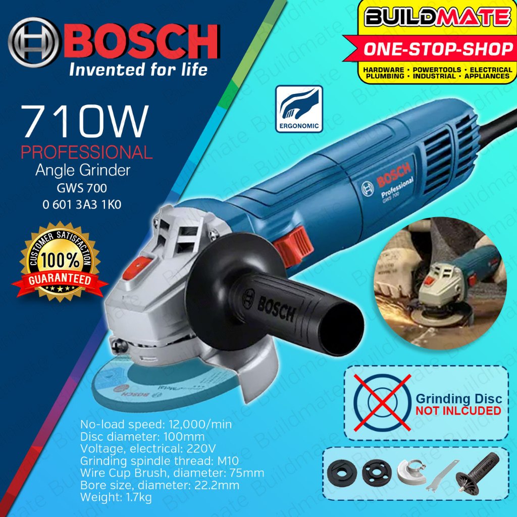 BUILDMATE Bosch 4" Inch Electric Angle Grinder 670W / 710W Mini ...