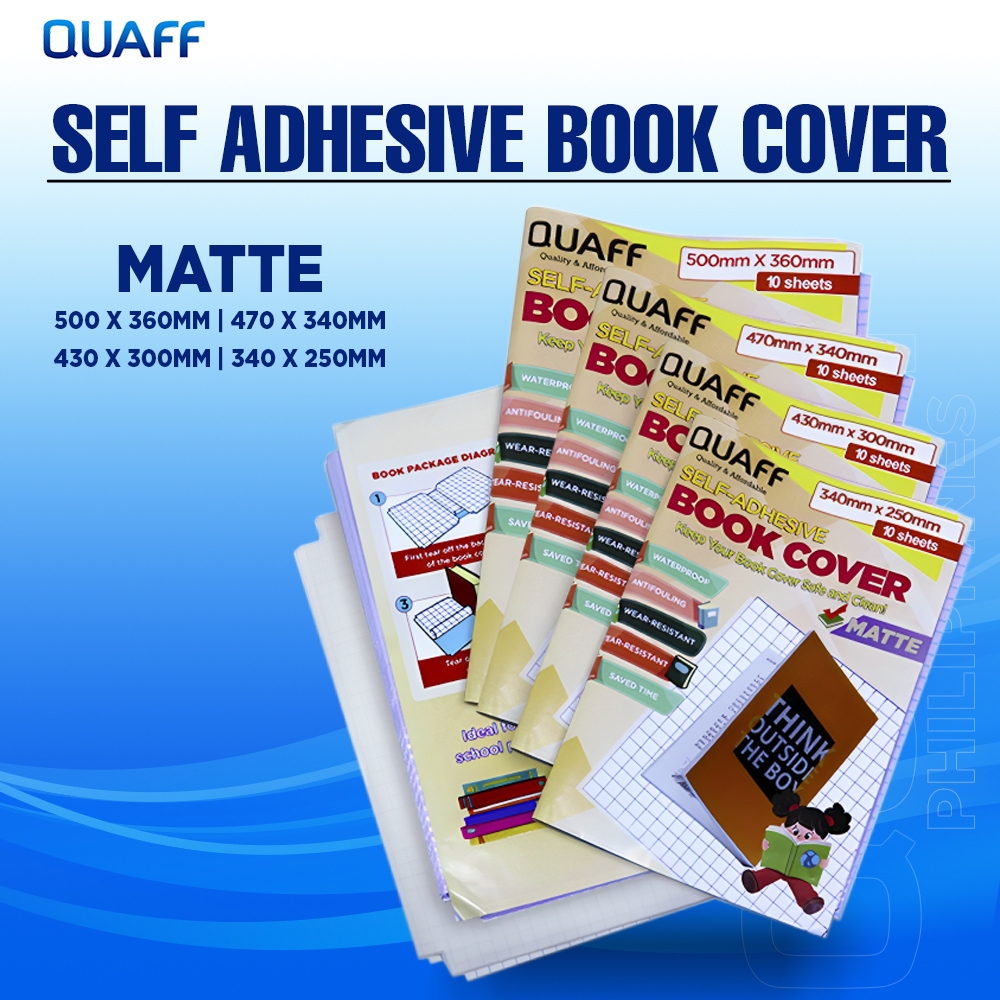 10 sheets Quaff Self Adhesive Book Cover | Shopee Philippines