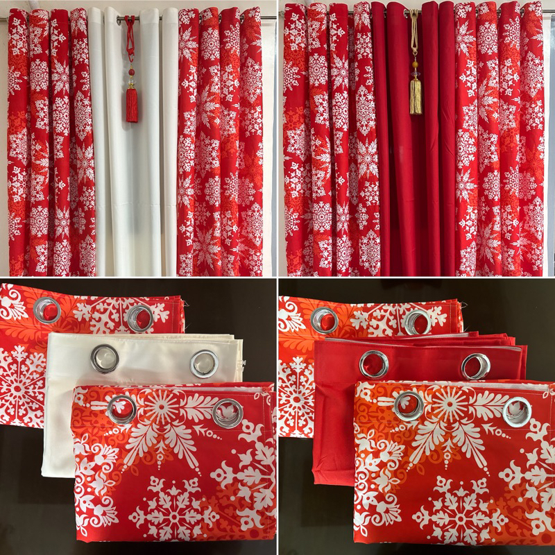 Christmas Ring Curtain Sold per piece and 3in1 set 7ft | Shopee Philippines