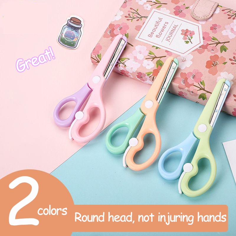 Children's safety scissors Paper Cuttings lace children's cartoon anti ...