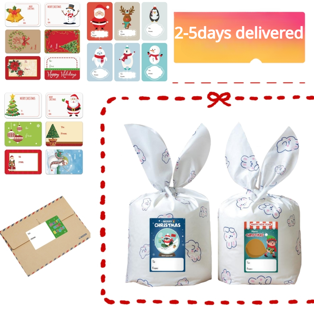 250pcs Merry Christmas Sticker Holiday Party Gift Box Decoration Lable ...