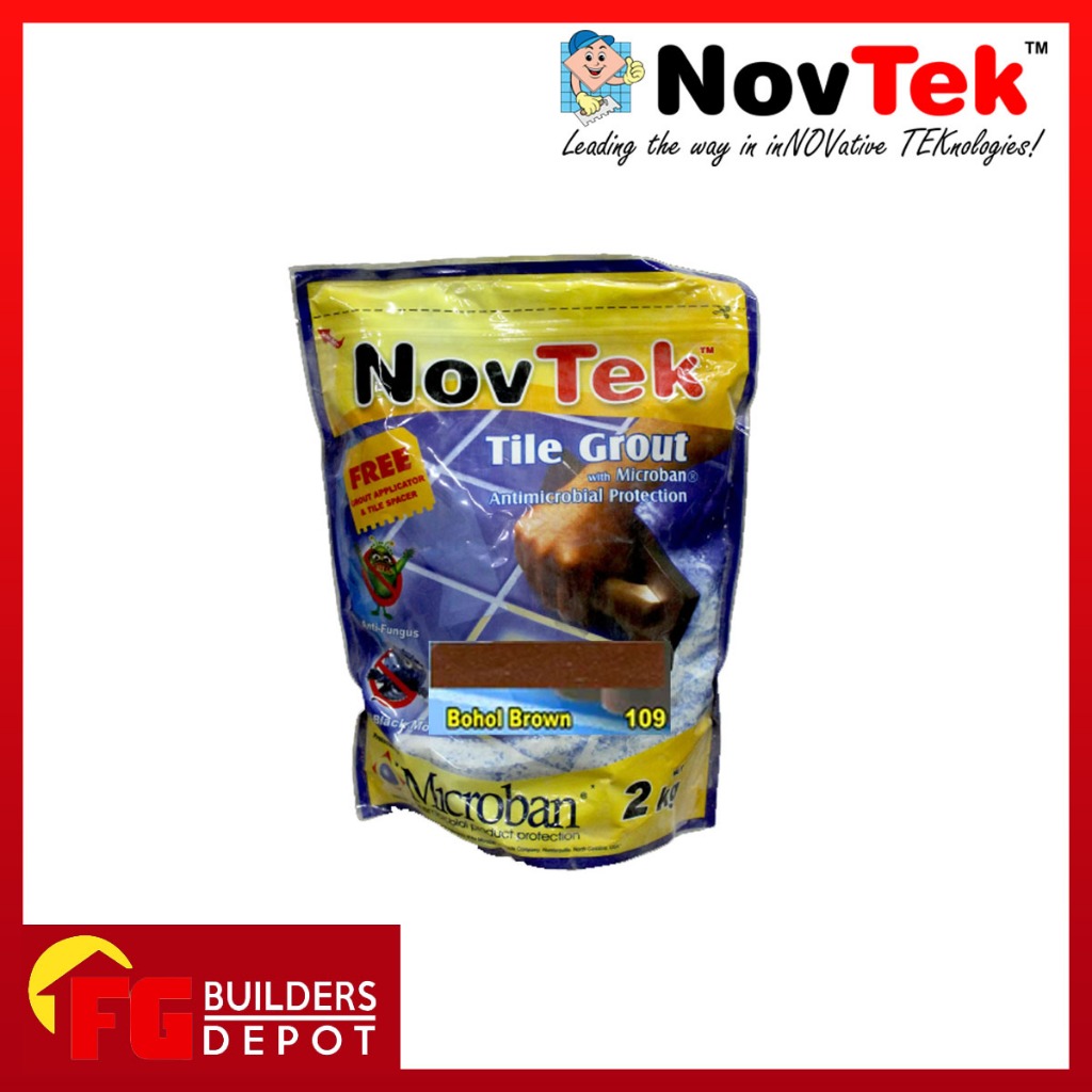 NOVTEK TILE GROUT W/ MICROBAN STANDARD COLOR BOHOL BROWN 2KG | Shopee ...