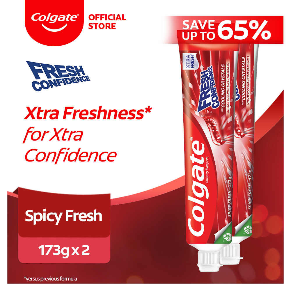 Colgate Fresh Confidence Spicy Fresh Toothpaste for Fresh Breath 173g ...