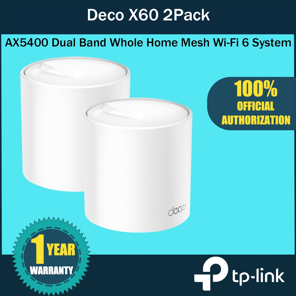 TP-Link Deco X60 (2 pack) AX5400 Whole Home Mesh Wi-Fi 6 System Pack of 2 Mesh Extender | Shopee ...