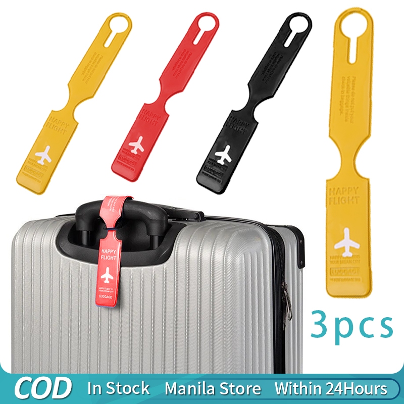 3pcs PVC Luggage Name Tags Airplane Suitcase Labels Baggage Bag ...