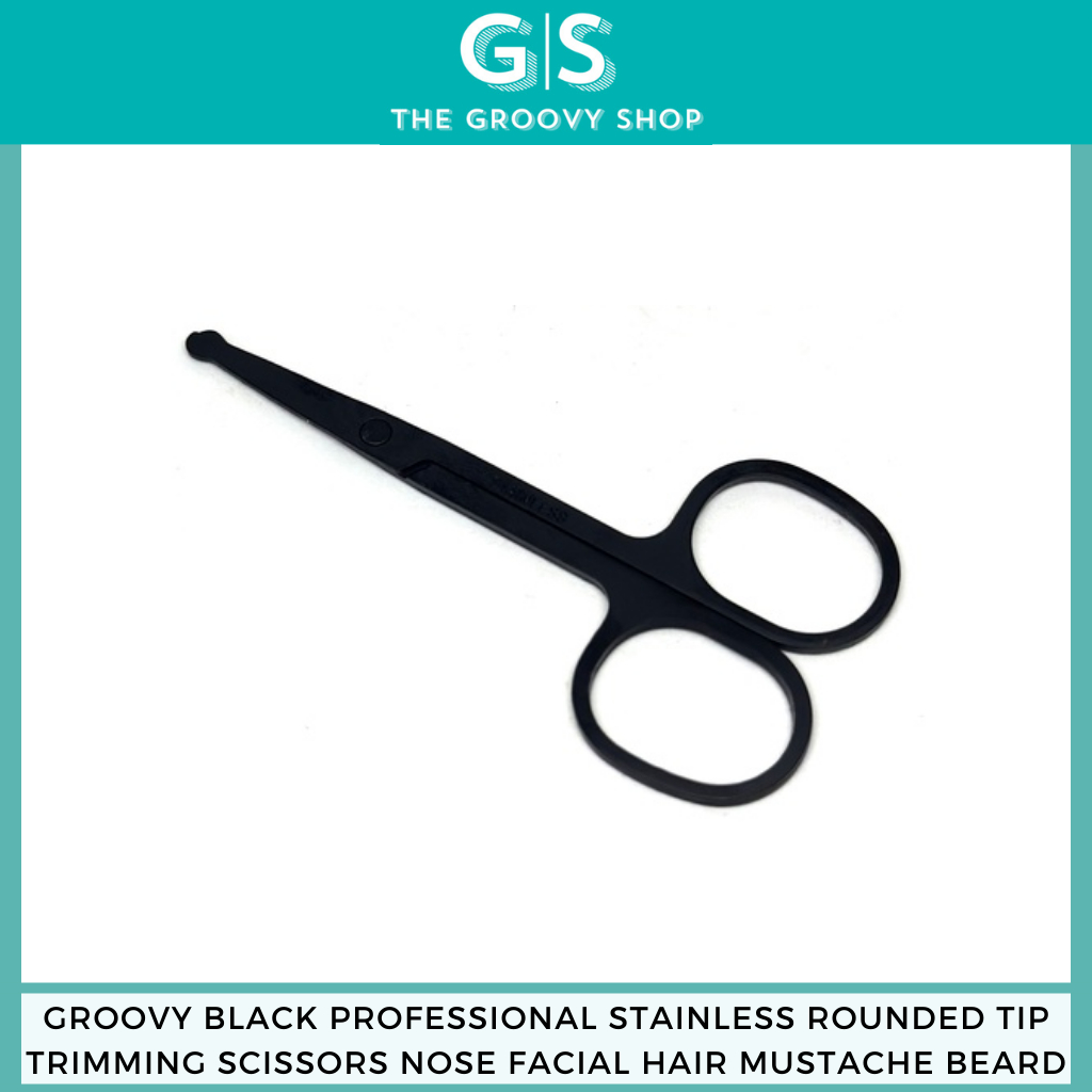 Groovy Black Professional Stainless Rounded Tip Trimming Scissors Nose ...