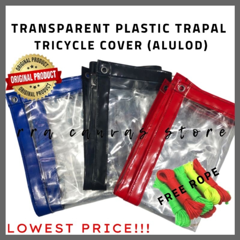 (3ft x 4ft) TRICYCLE COVER (ALULOD) TRANSPARENT PLASTIC TRAPAL w ...