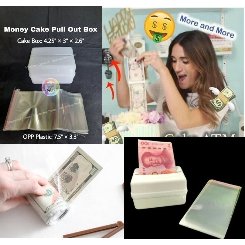 Money Cake Box Pull Out with Free 20pcs OPP Plastic moneycake cakebox ...