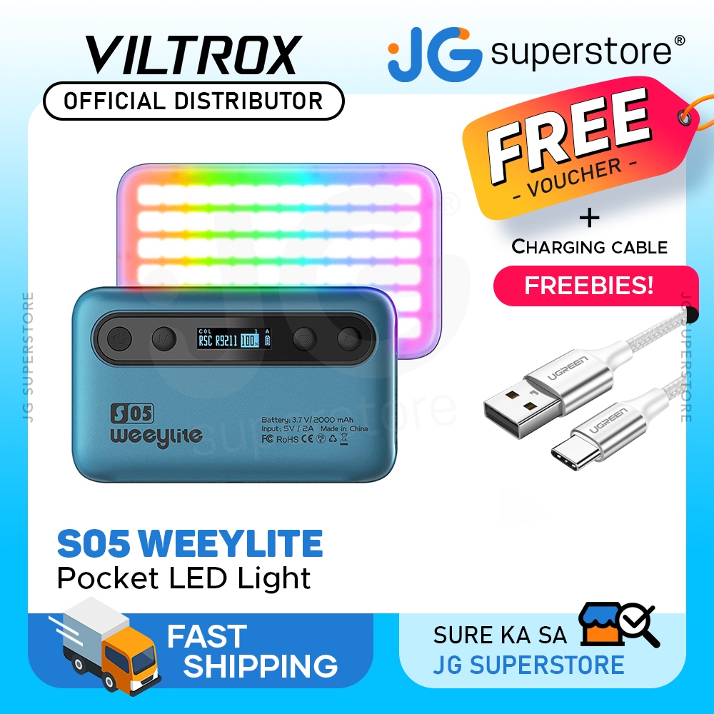 Viltrox S05 Blue RGB LED Portable Light Panel 2000mAh USB Type C 5W ...