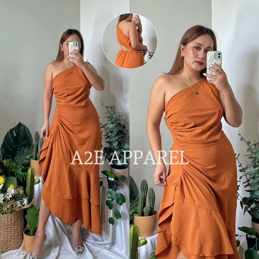 A2E | Fida Dress | Assymetrical One Side Ruffles Layered Cut Out Sexy ...