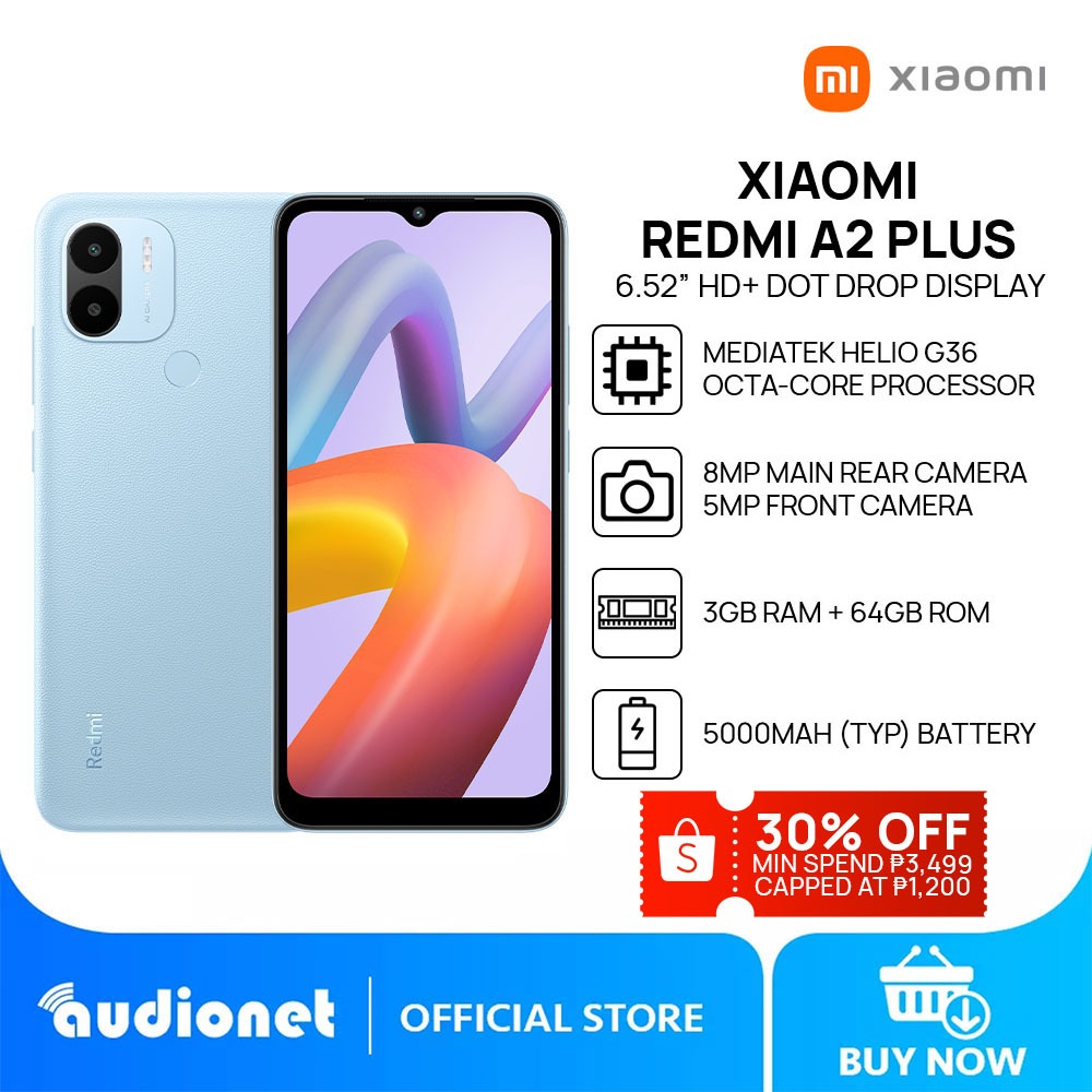 Xiaomi Redmi A2 Plus Smartphone | 3GB+64GB | 6.52” HD+ Display | Helio ...