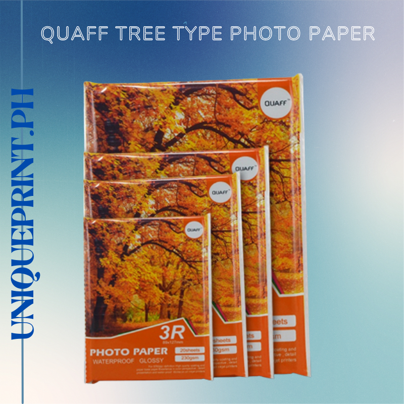 QUAFF Photo Paper Tree Type 230GSM 3R, 4R, 5R , A4 (20 sheets per pack ...