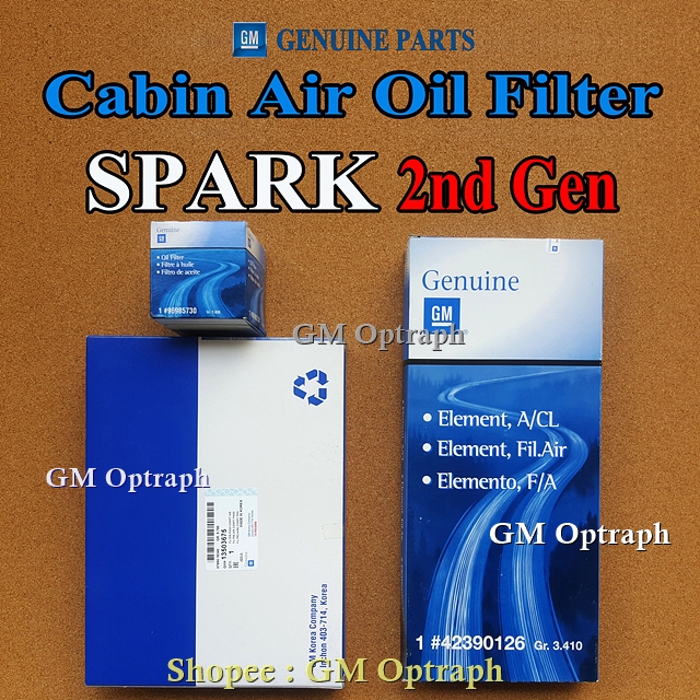 SPARK 2nd Gen 2010 ~ 2015 Engine oil Filter / Engine Air Filter / Cabin ...
