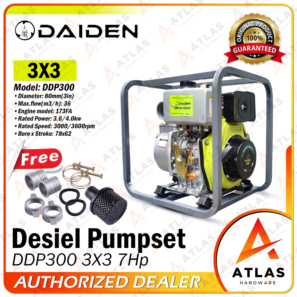 Daiden 3x3 Diesel Engine Water Pump 173FA | Shopee Philippines