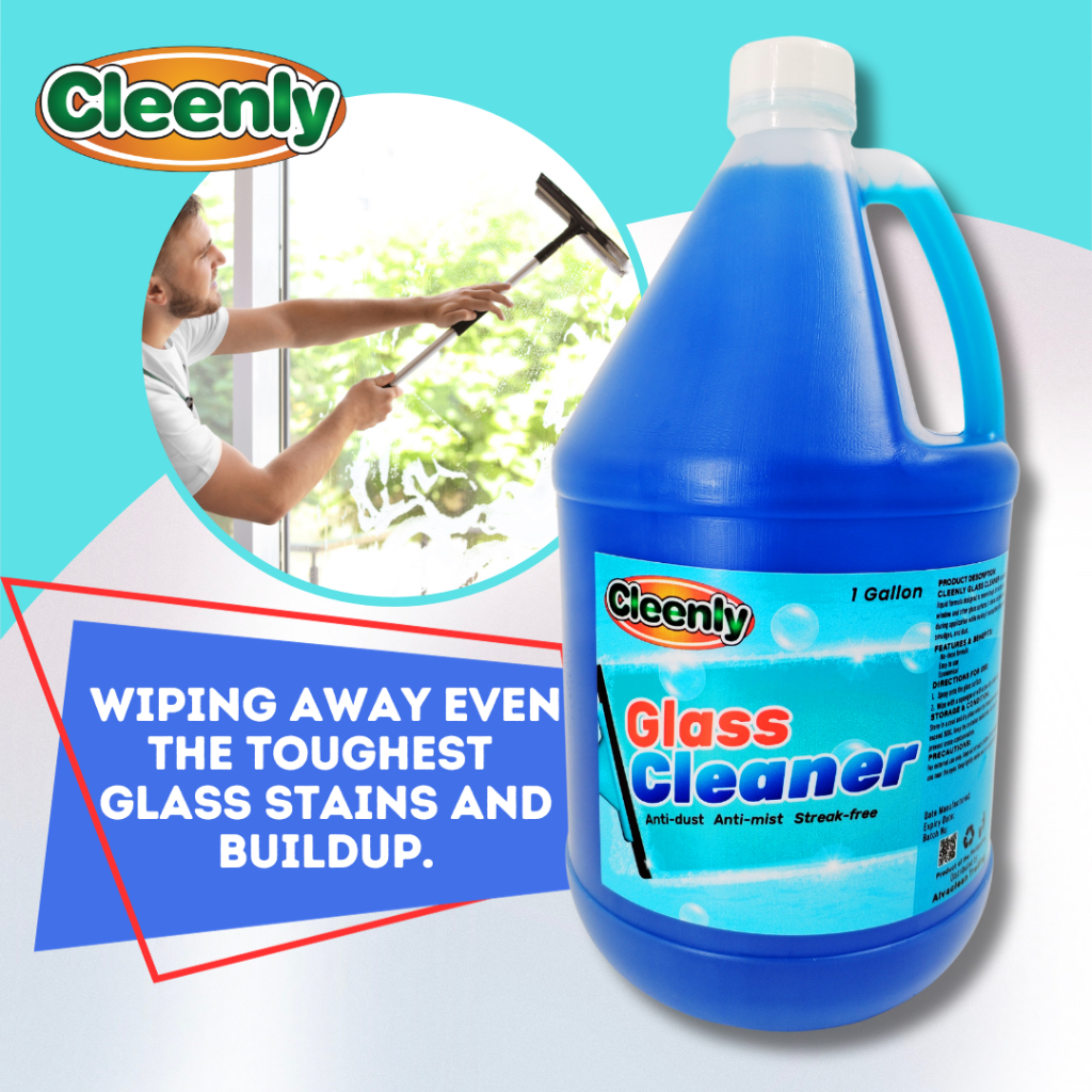 CLEENLY Glass Cleaner Antibacterial Crystal Glass Effect - 1 GALLON ...
