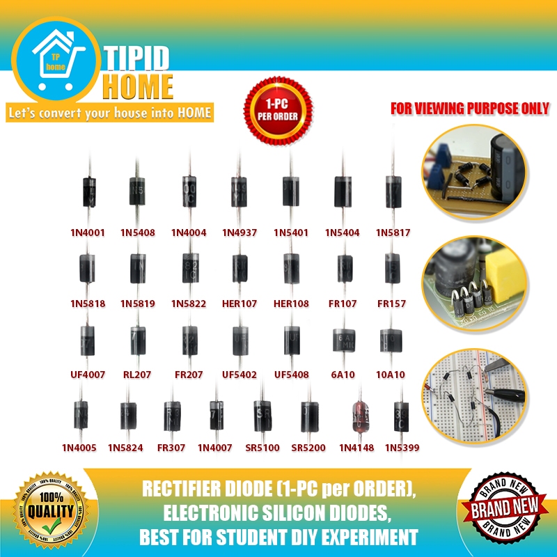 RECTIFIER DIODE (1-PC per ORDER), ELECTRONIC SILICON DIODES, BEST FOR ...