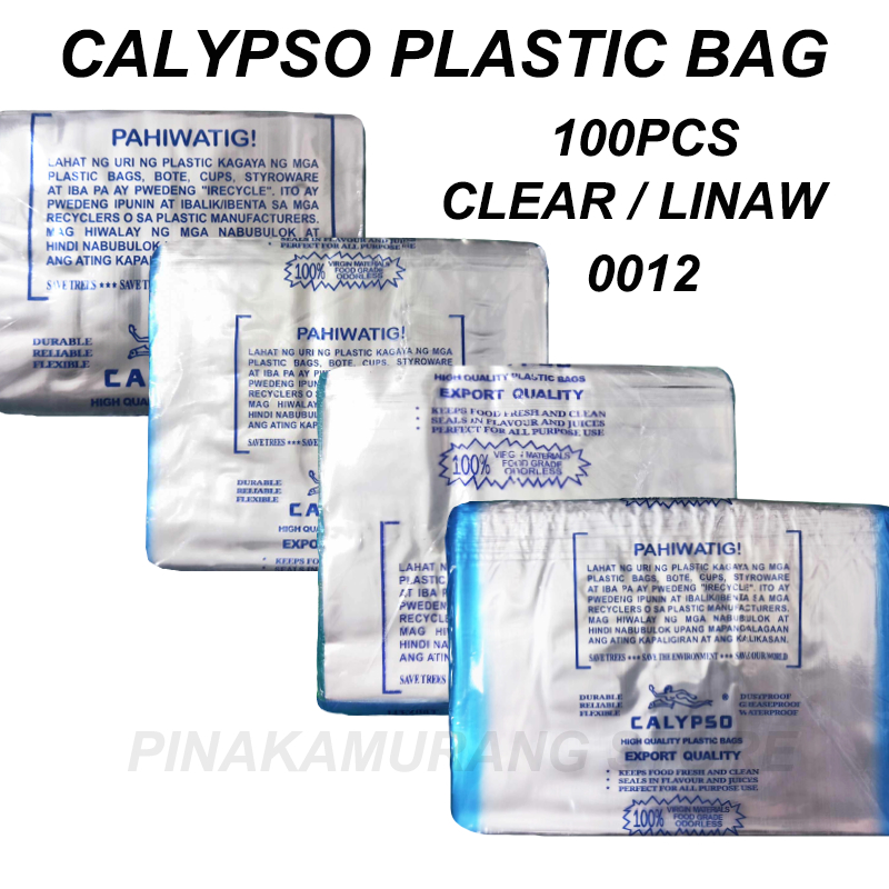 100 Pieces Calypso Plastic Bag Plastic Linaw Storage Bag Makapal 0012 ...