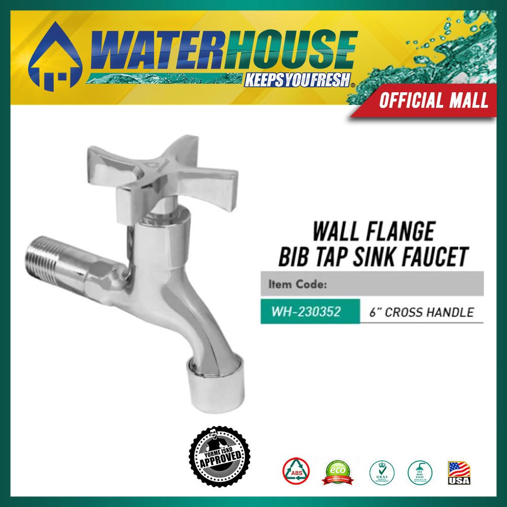 WATERHOUSE Wall Flange Bib Tap Sink Faucet Lever Handle 6" PHWH ...