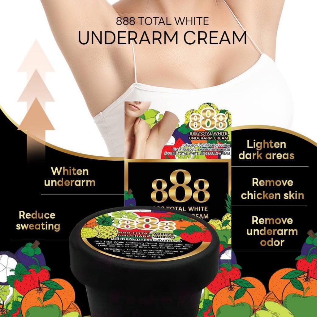 888 T0TAL WHITE UNDER ARM CREAM | Shopee Philippines