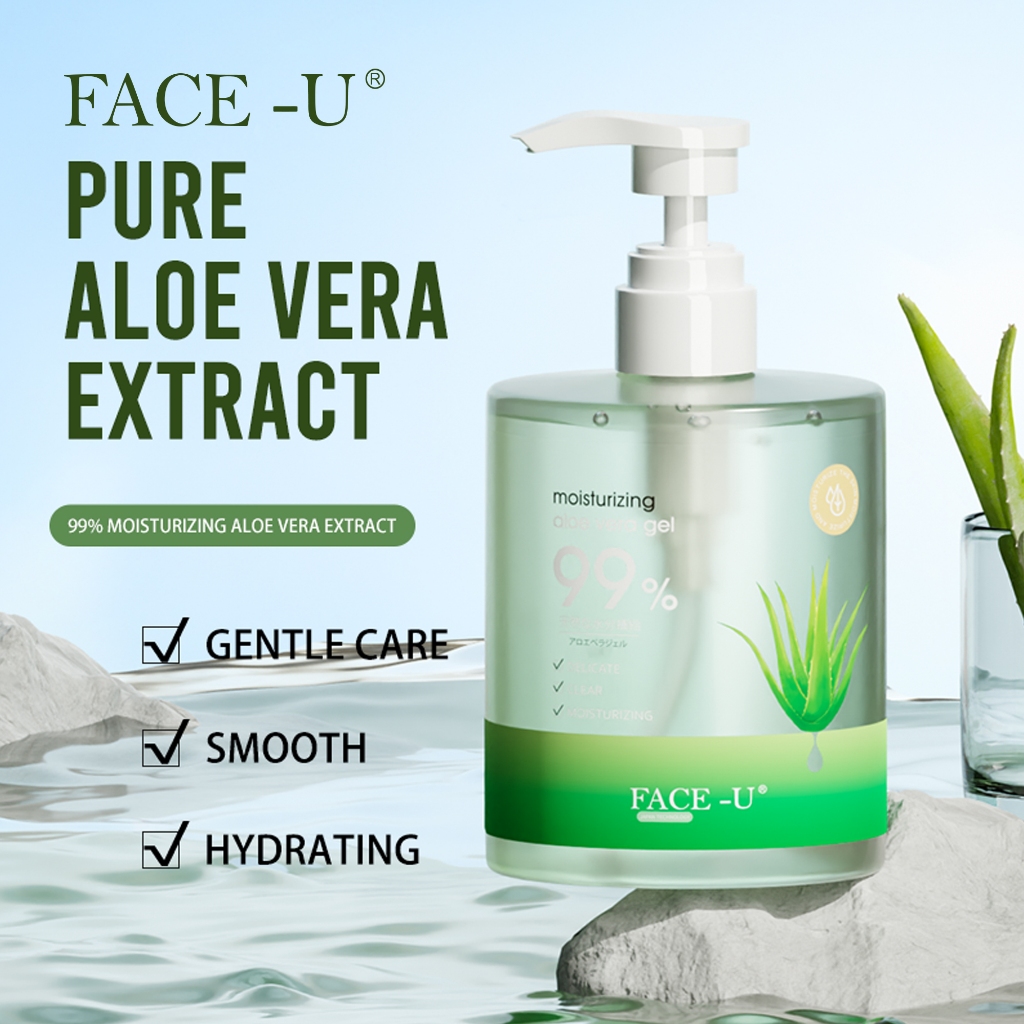 FACE-U 99% Moisturizing Pure Aloe Vera Gel For Face & Body 500g ...