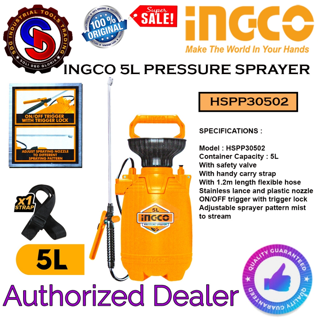INGCO 5L Pressure Sprayer (HSPP30502) | Shopee Philippines