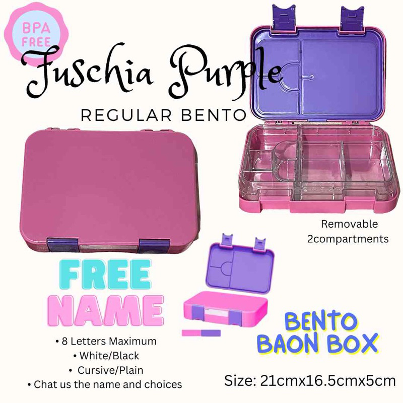 Personalized Bento Baon Box Lunchbox with 4-6 Compartments | Shopee ...