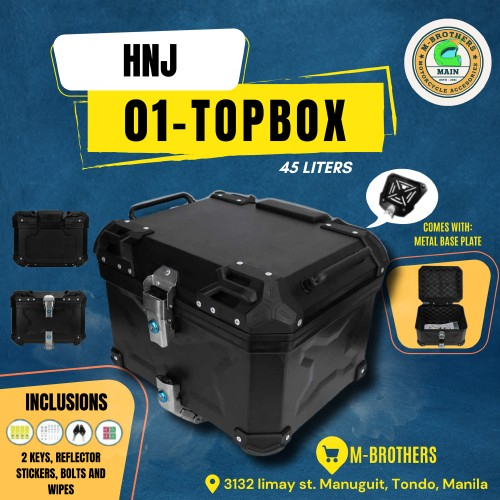 Single & Dual Lock 45 Liters HNJ/RXR/FTR/SMOK Hard Plastic Topbox ...